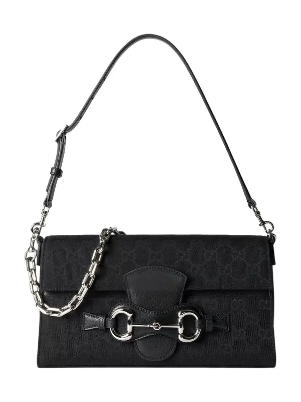 Gucci Horsebit Shoulder Bag - Black