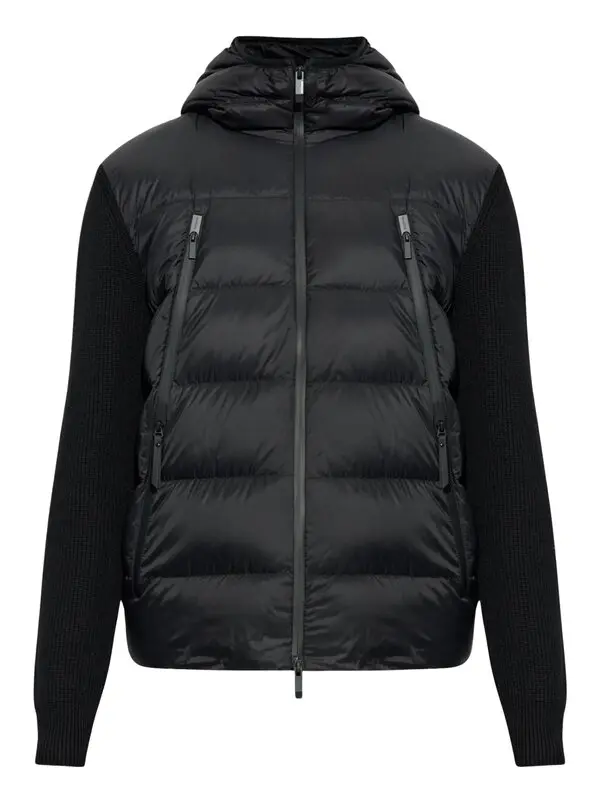 Moncler Padded Hooded Cardigan - Black