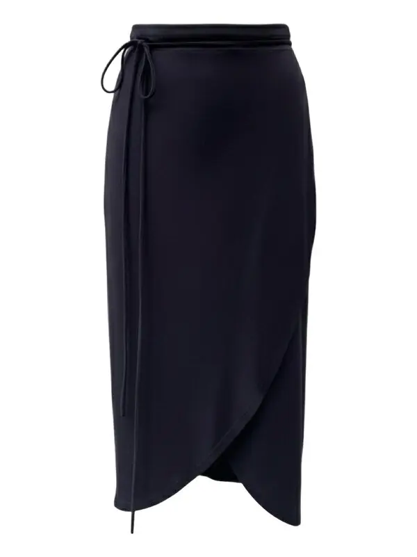 IMAATU Multi-way Asymmetrical Midi Drape Wrap Skirt - Black
