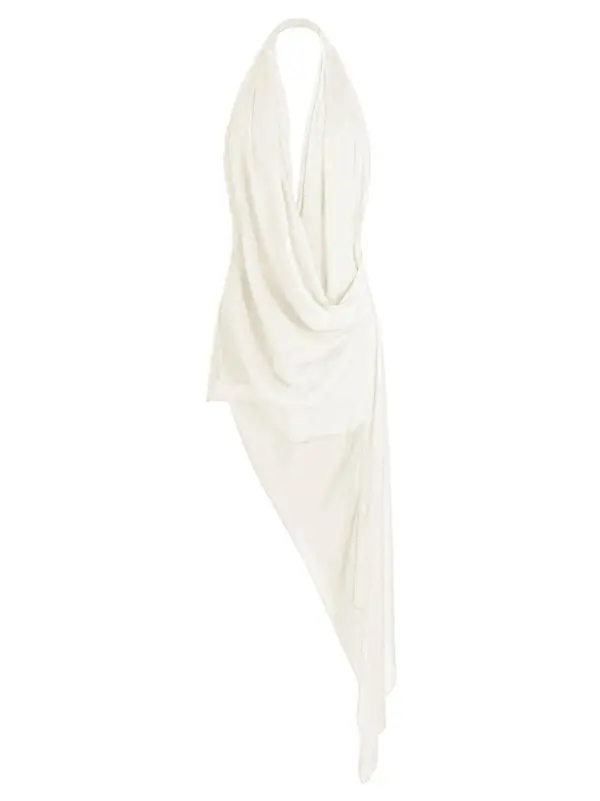 AVENUE 8 Chiffon Draped Mini Dress - White