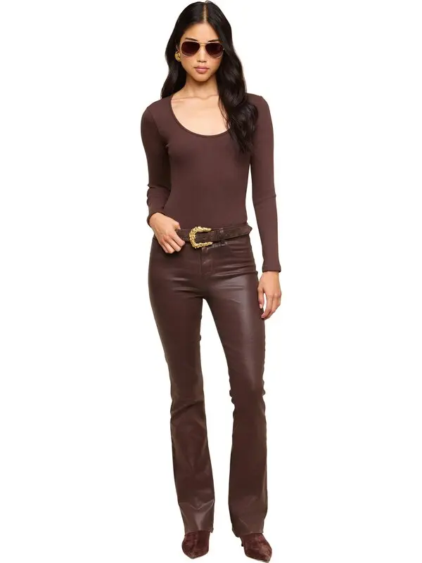 L'Agence Ruth Coated Straight-leg Jean - Dark Java Coated