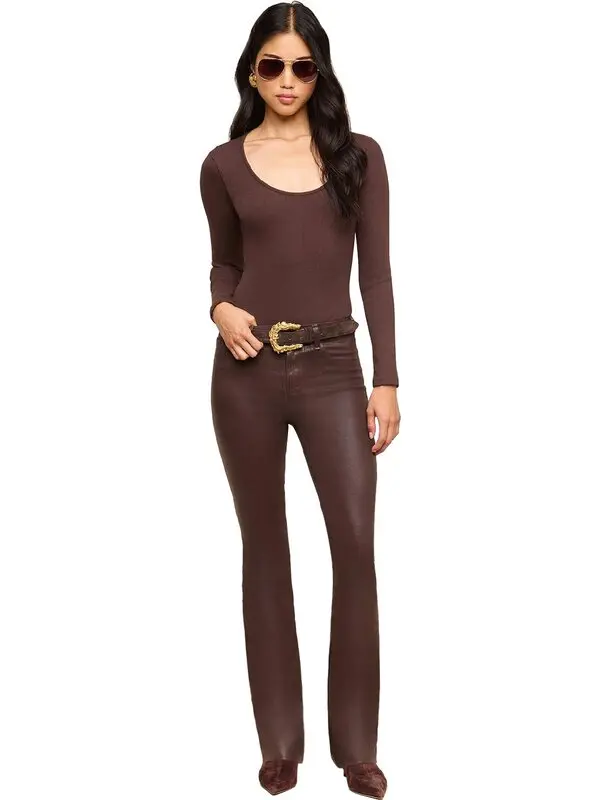 L'Agence Ruth Coated Straight-leg Jean - Dark Java Coated