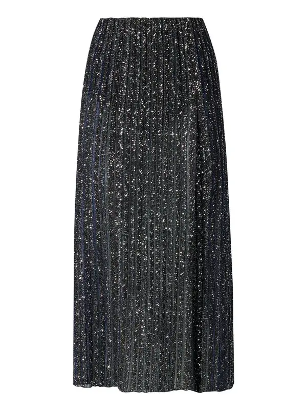 Missoni Ribbed Midi Skirt With Slit And Sequins - Multicoloured