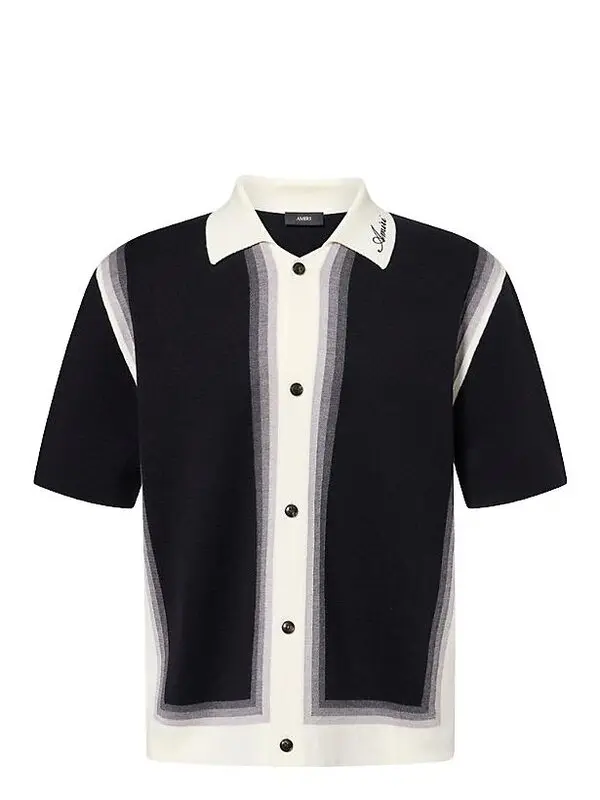 Amiri Lasso Striped Wool Shirt - Black