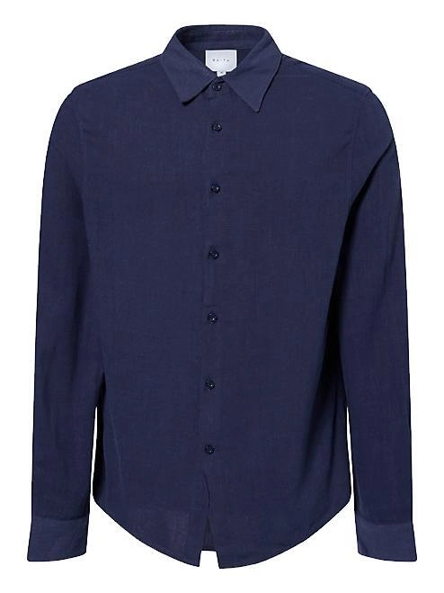 RAITH Cami Classic Linen-blend Shirt - Navy