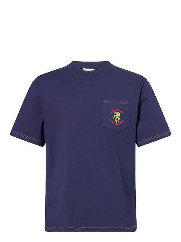 NICHOLAS DALEY Sound Clash Graphic-print Cotton T-shirt - Midnight
