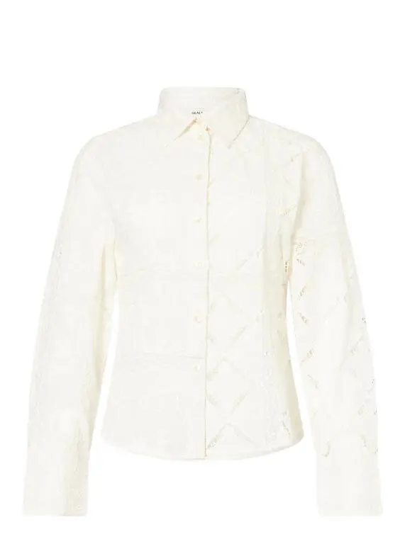 SKALL STUDIO Fauna Floral-embroidered Cotton Shirt - Off White