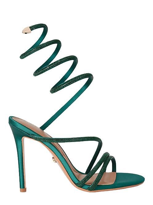 Carvela Spiral 105 Woven Heeled Sandals - Green