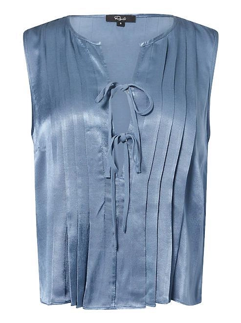 Rails Aja Pleated Satin Top - Atlantic