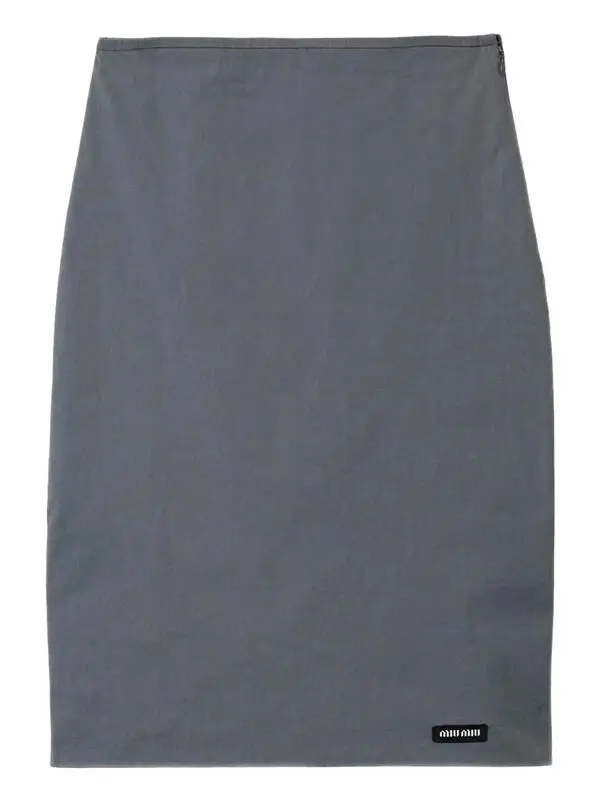 Miu Miu Stretch Poplin Skirt - Grey
