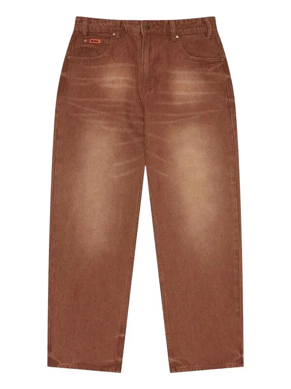 BUTTER GOODS Relaxed Distressed Denim Jeans - Brown