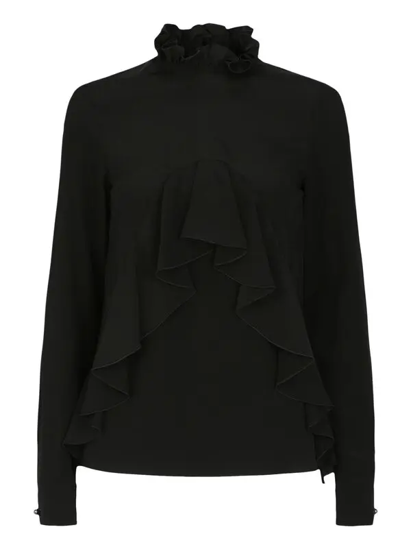 Givenchy Ruffled Silk Blouse - Black