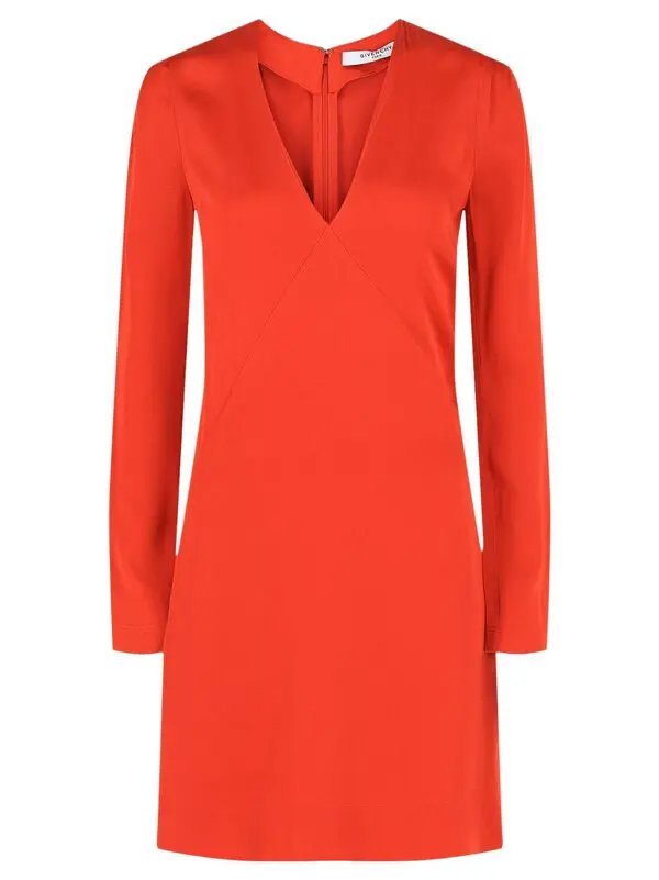 Givenchy V-neck Long-sleeve Dress 'bright - Red