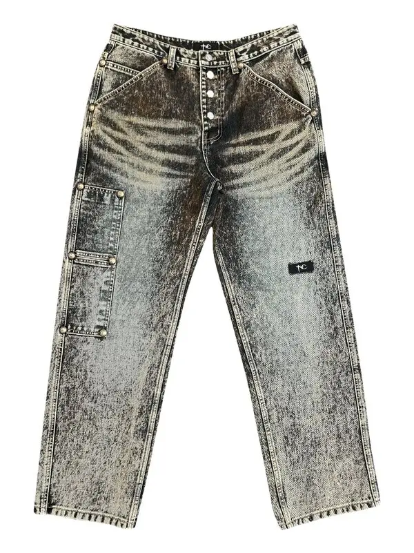 THUG CLUB Iron Faded Denim Pants - Blue