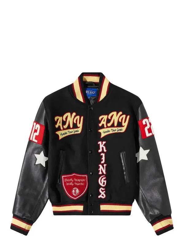 AWAKE NY Corazon Varsity Jacket - Black