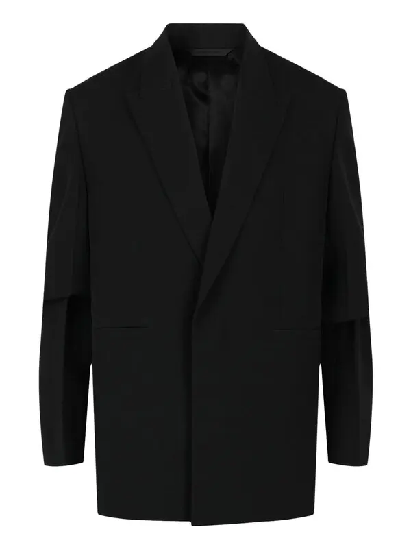 Givenchy Overlapped Lapel Oversized Blazer - Black