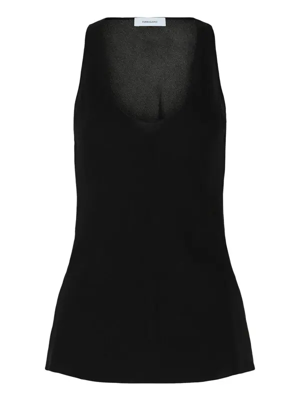 FERRAGAMO Silk Tank Top - Black