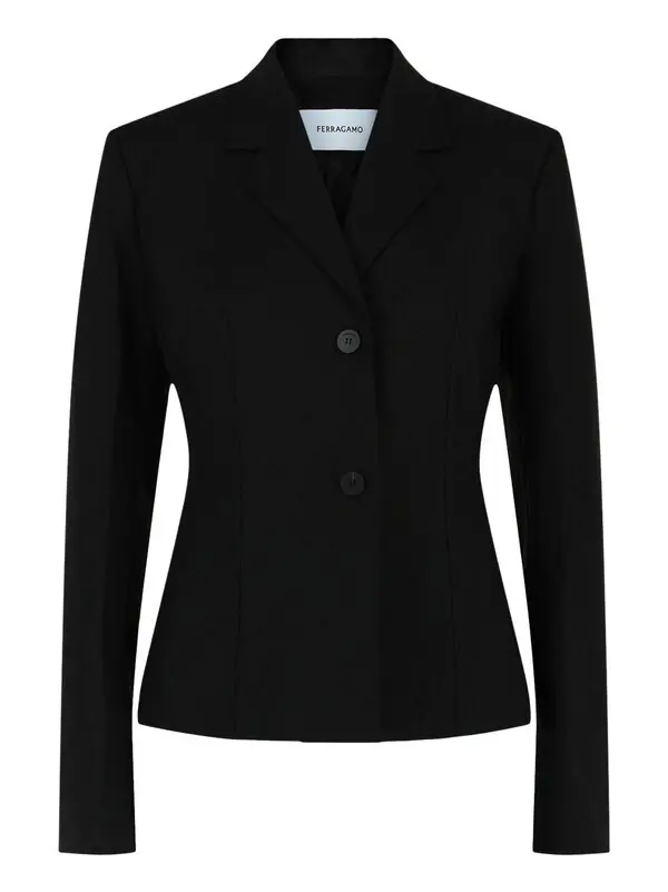 FERRAGAMO Wool Blend Blazer - Black