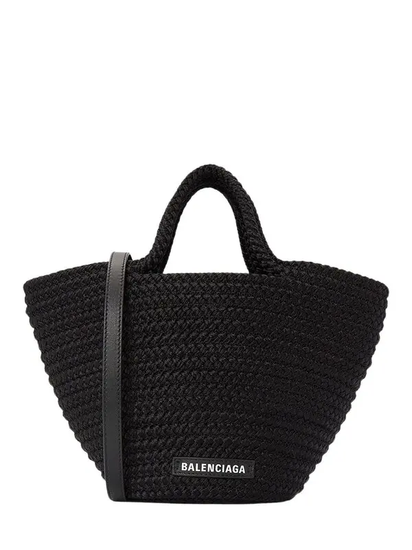 Balenciaga Ibiza Basket Bag With Strap - Black