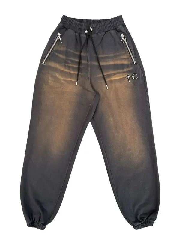 THUG CLUB Two Tone Washed Jogger Pants - Red