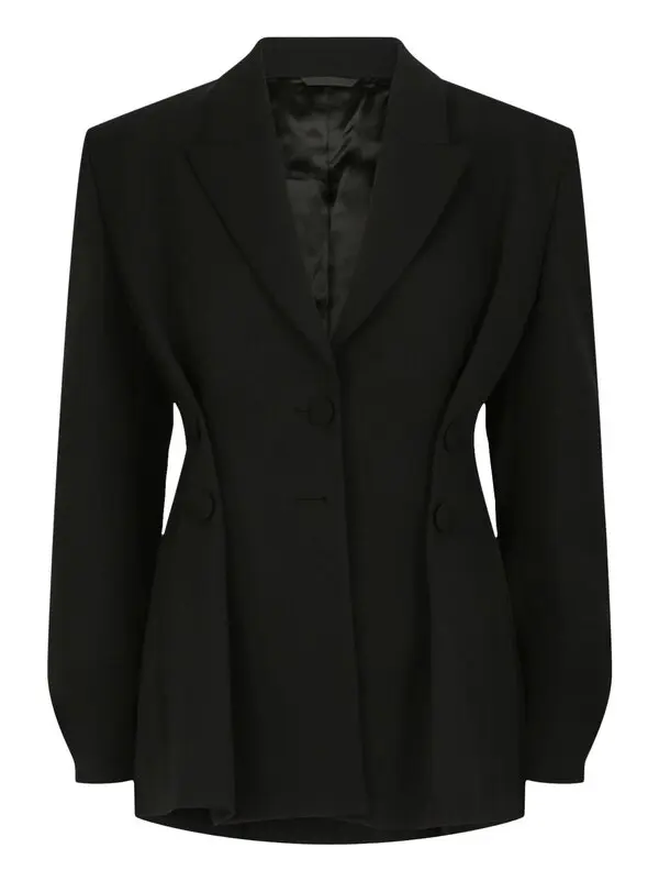 Givenchy Structured Tricotine Wool Jacket With Satin Collar - Black