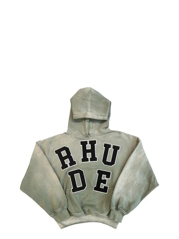 Rhude Chenille Patch Logo Hoodie - Green