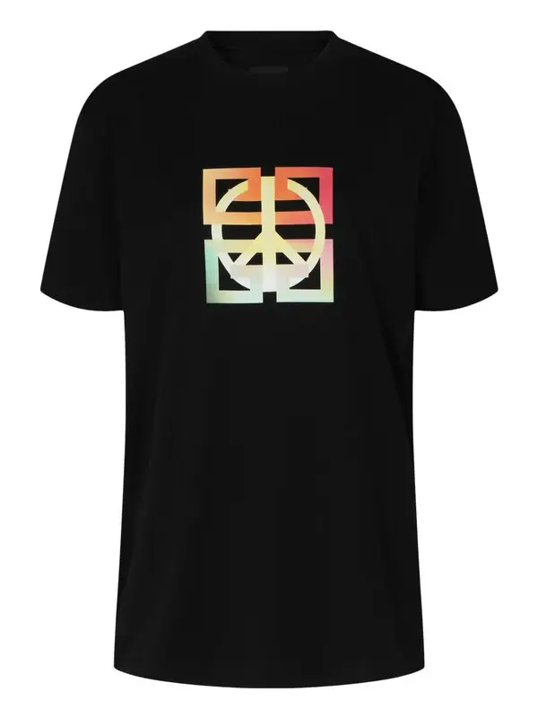 Givenchy 4g Peace Logo Graphic T-shirt - Black