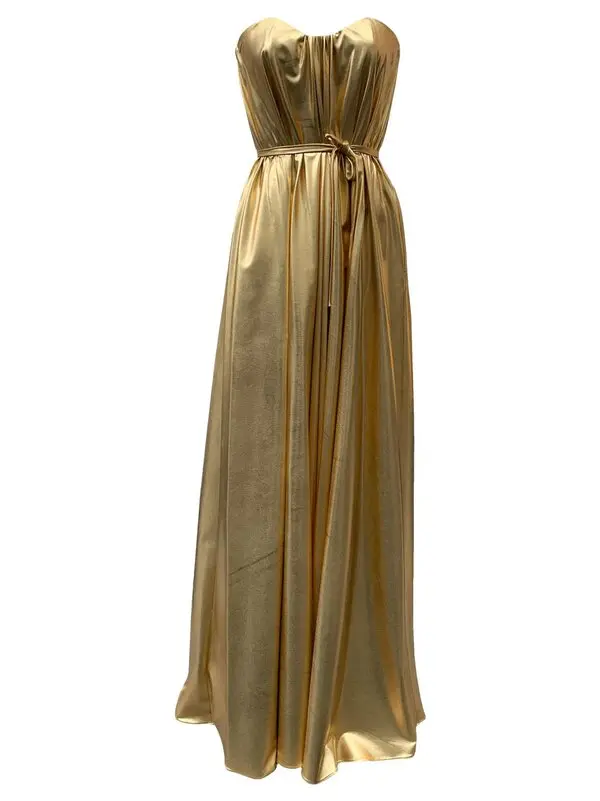 IMAATU Metallic Faux Leather Gown - Gold