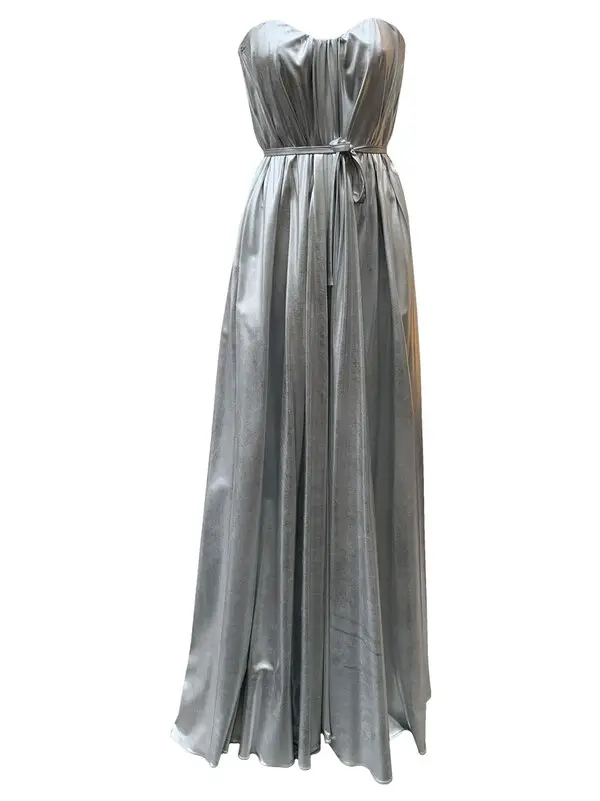 IMAATU Metallic Faux Leather Gala Gown - Silver