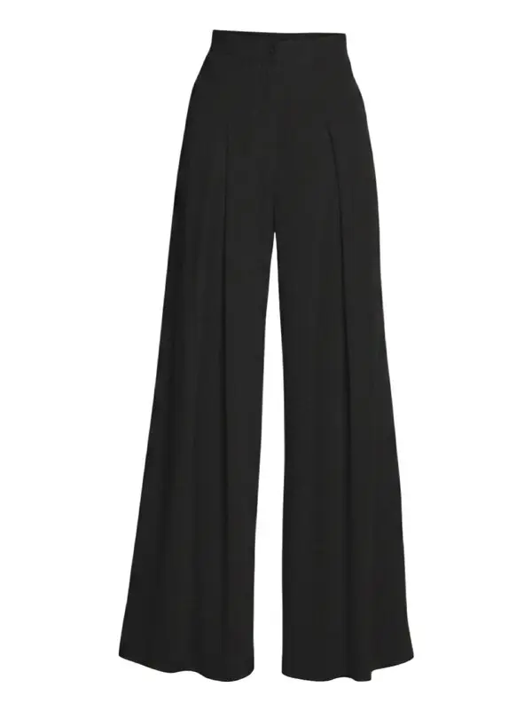 IMAATU Sande High-waist Wide-leg Palazzo Viscose-linen Trousers - Black