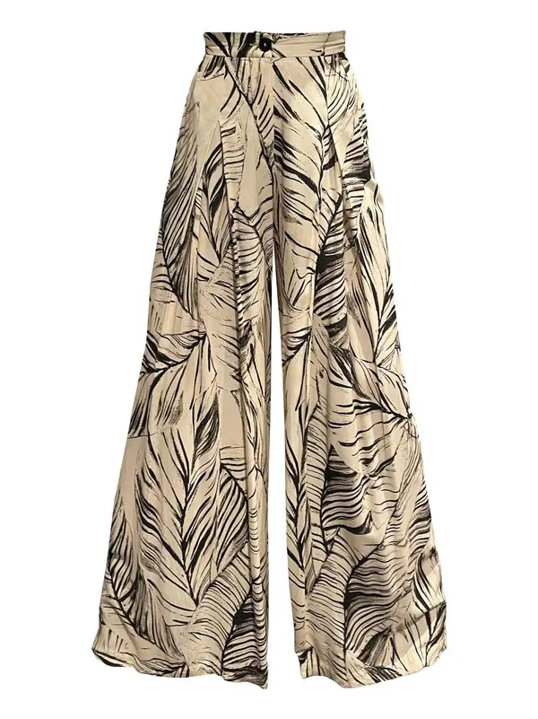 IMAATU High-waist Wide-leg Palazzo Trousers - Black