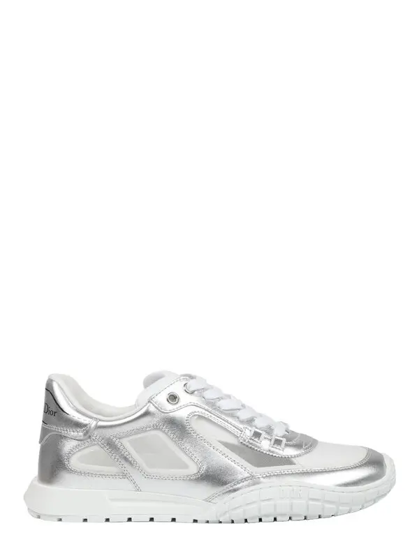 Dior Logo Leather Sneakers - Silver