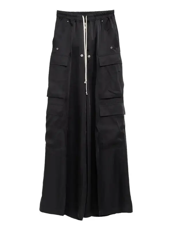 Rick Owens Charmeuse Drop Crotch Cargo Pants - Nero