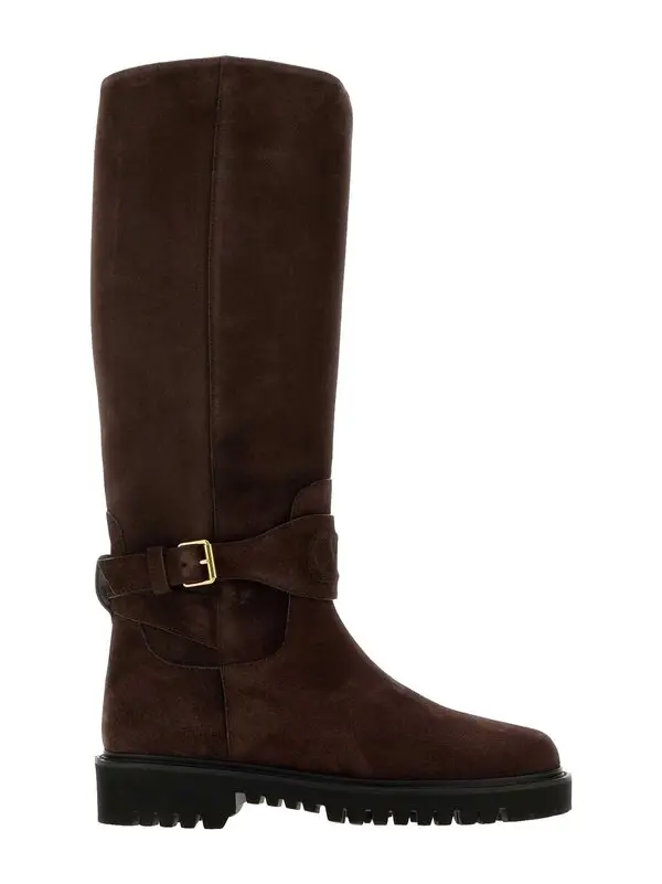 Valentino Garavani Vlogo Signature Suede Boots - Brown