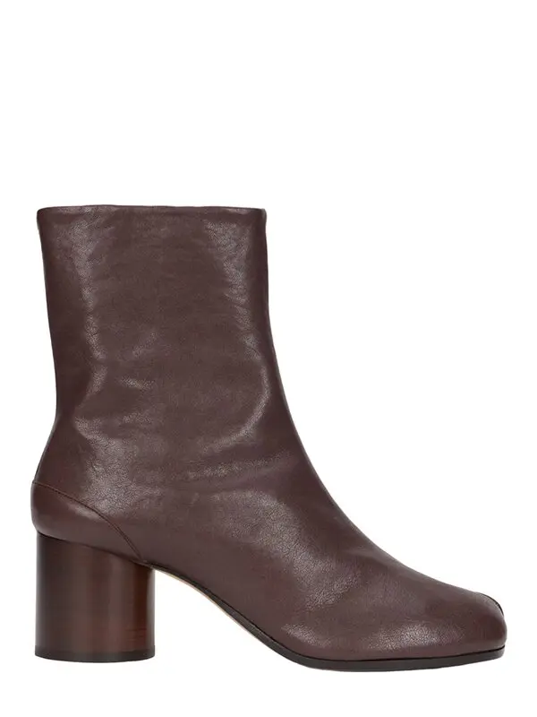 MAISON MARGIELA Tabi Leather Boots With Square Heel - Brown