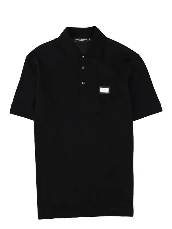 Dolce & Gabbana Classic Polo With Signature Logo - Black