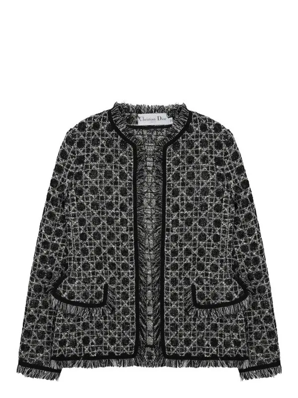 Dior Regular-fit Cotton-blend Jacket With Macrocannage Detail - Black