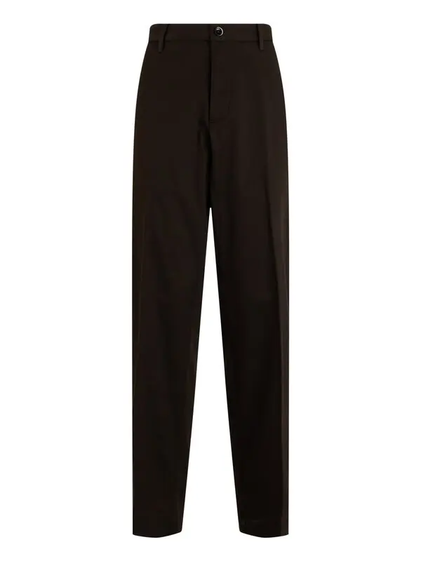 NINE:INTHE:MORNING High-waist Straight Wool Pants - Brown
