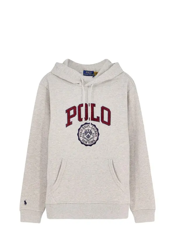Polo Ralph Lauren Cotton Fleece-lined Drawstring Hoodie - Grigio