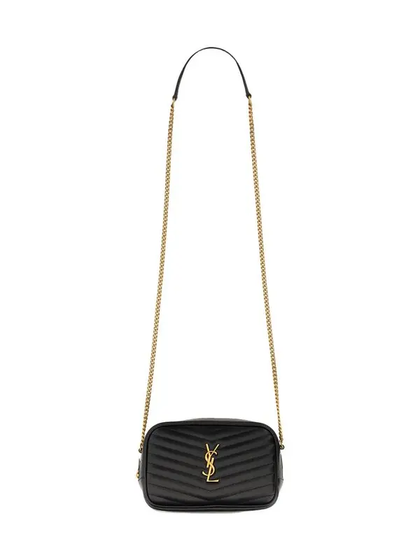 Saint Laurent Mini Lou Calf Leather Handbag Crossbody - Black