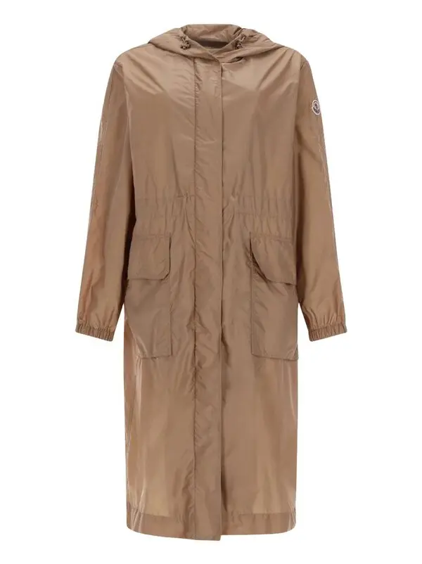 Moncler Wide-fit Long Parka Jacket Lungo Hiéngos - Beige