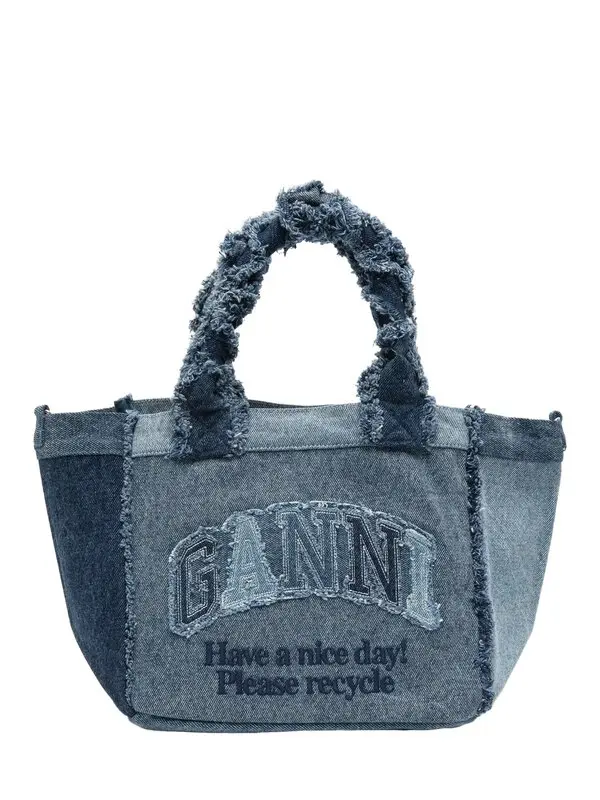 GANNI Denim Tote Handbag - Blu