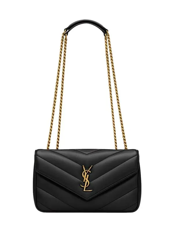 Saint Laurent Loulou Leather Crossbody Bag - Black