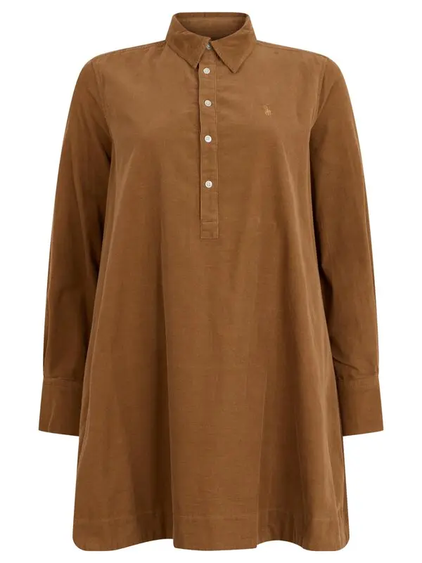 Polo Ralph Lauren Collar Button Tunic Dress - Camel