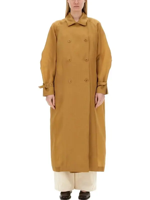 Max Mara Sacco Double-breasted Silk-organza Trench - Buff