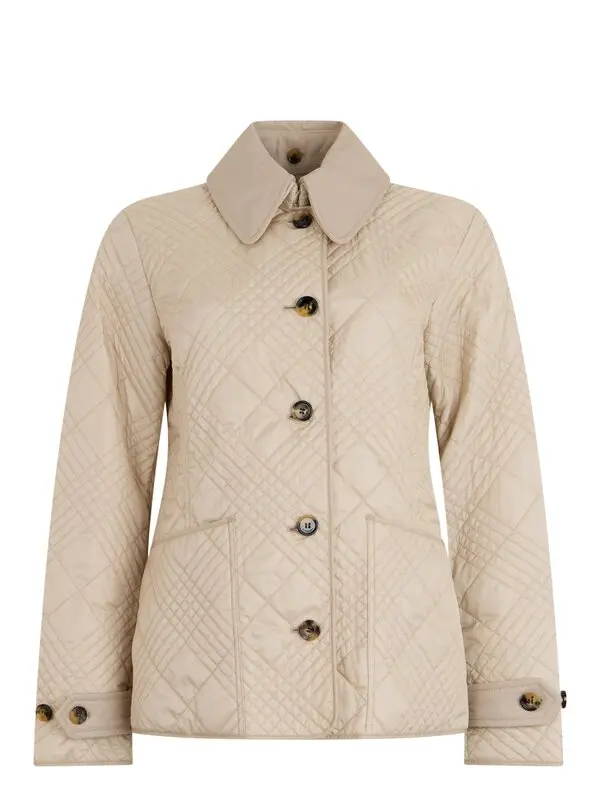 Burberry Classic Button-front Jacket With Shirt Collar - Beige