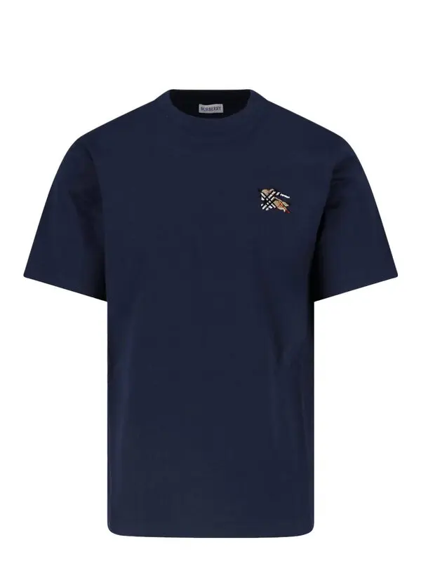 Burberry Embroidered Logo T-shirt - Blue