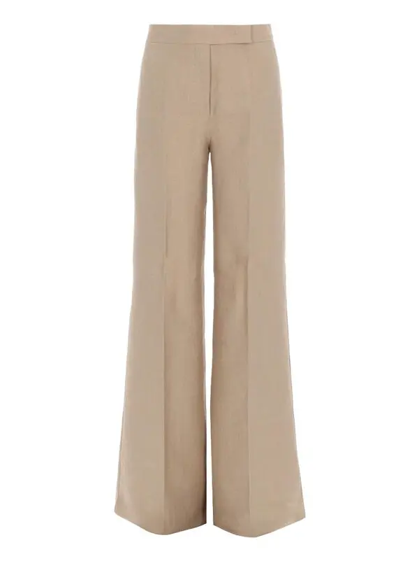 Max Mara Sartoriale Big Wide-leg Linen Trousers - Beige