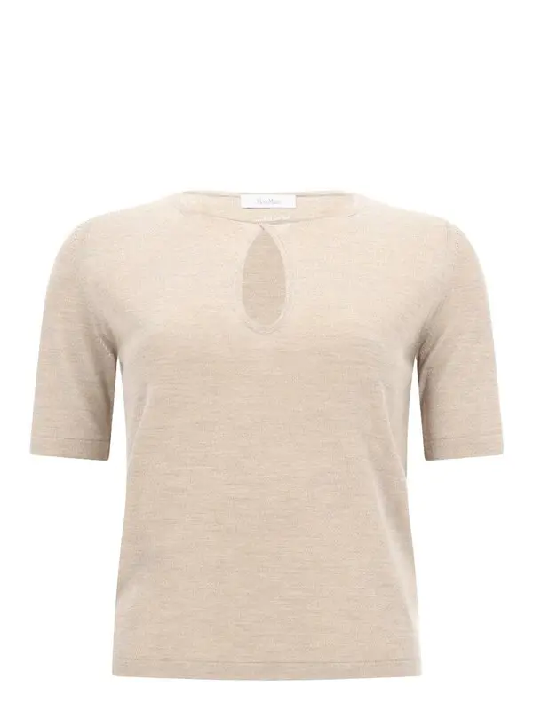 Max Mara Silk-blend Keyhole Top - Beige