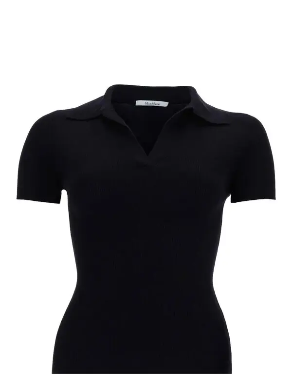 Max Mara Collared Wool Top - Blue